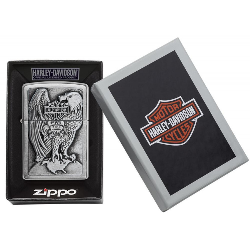 Zippo - Harley Davidson Made in the USA Eagle & Globe Emblem - Windproof Lighter