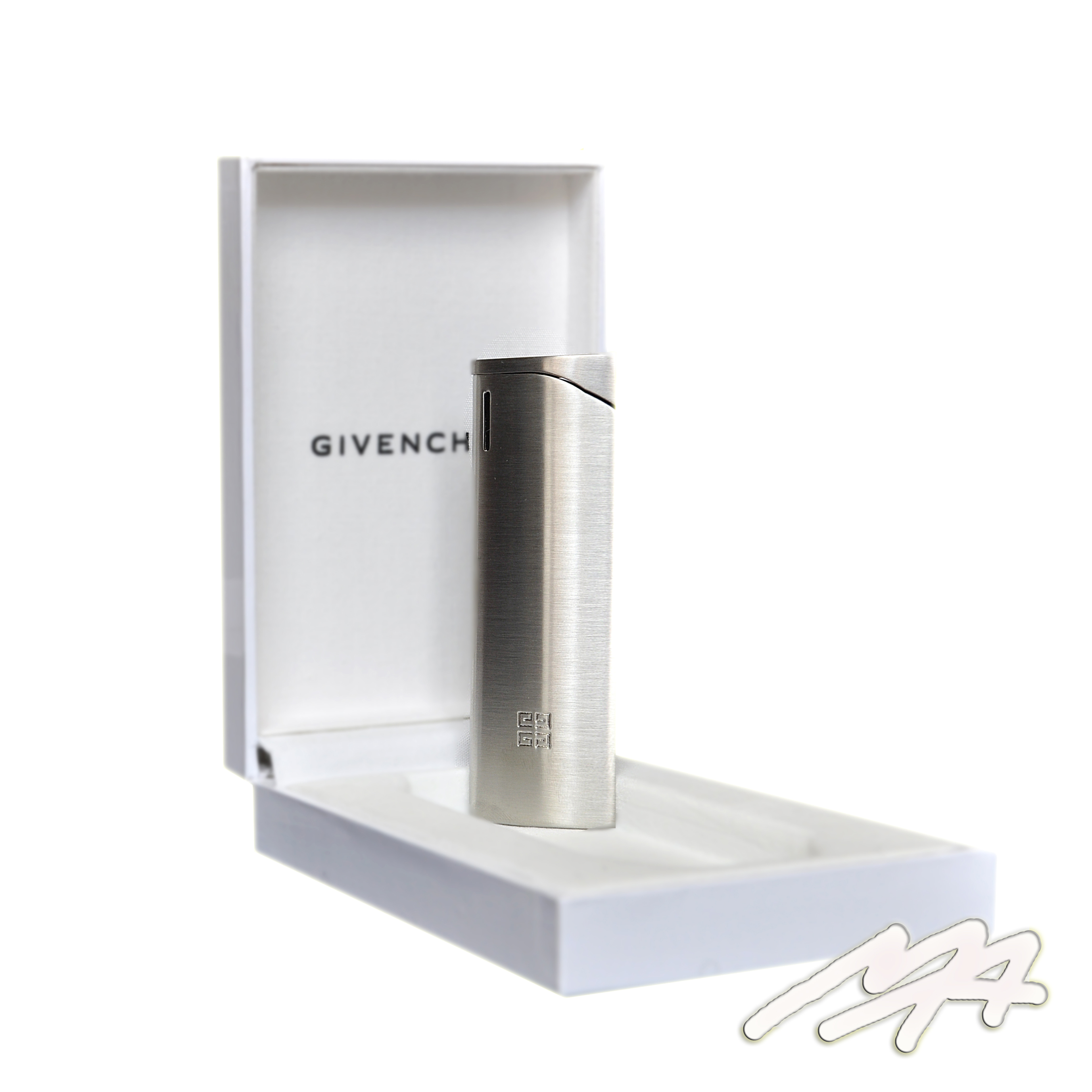 GIVENCHY SILVER SATIN PIEZZO Lighter
