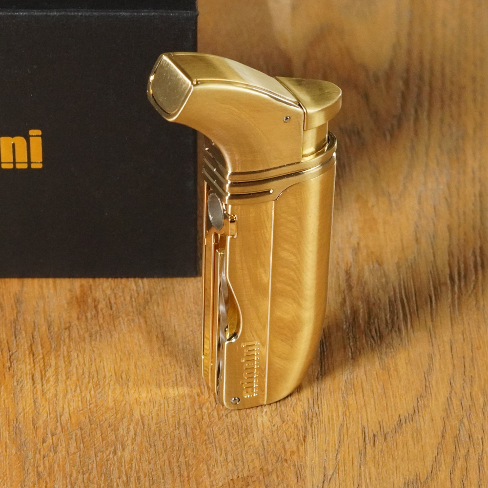 Adorini Puroso Double Jet Gold-Plated Solingen Blade Lighter