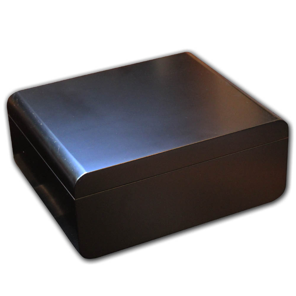 Adorini Carrara Deluxe Black Cigar Humidor - Medium - 75 Capacity