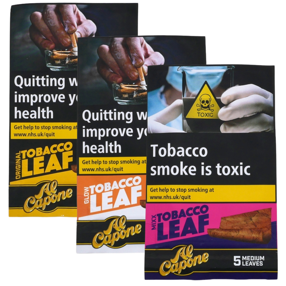 Al Capone 100% Tobacco Leaf Wrap - 3 x Pack of 5 Bundle Deal