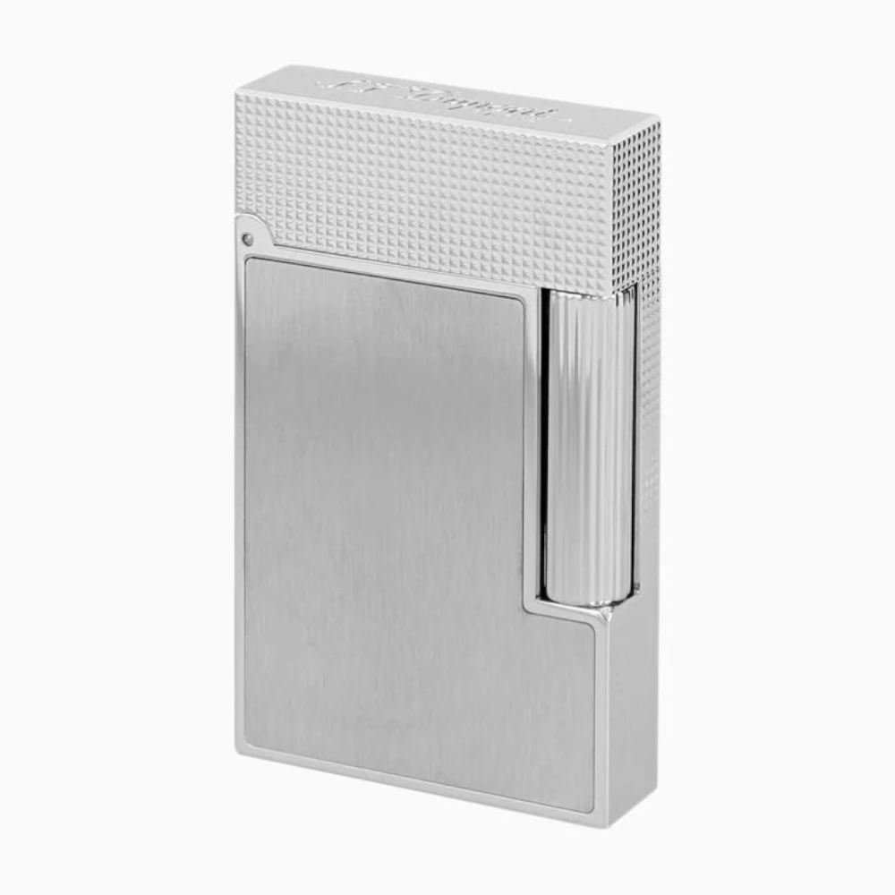 ST Dupont Lighter - Ligne 2 - Brushed Metal & Platinum