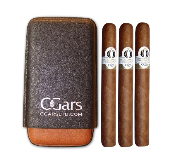 C.Gars Two Tone Leather Cigar Case with Oliva Skinny Sampler