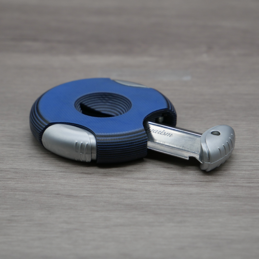 Cigarism Round G10 Semi-Automatic V-Cut Cigar Cutter - Blue
