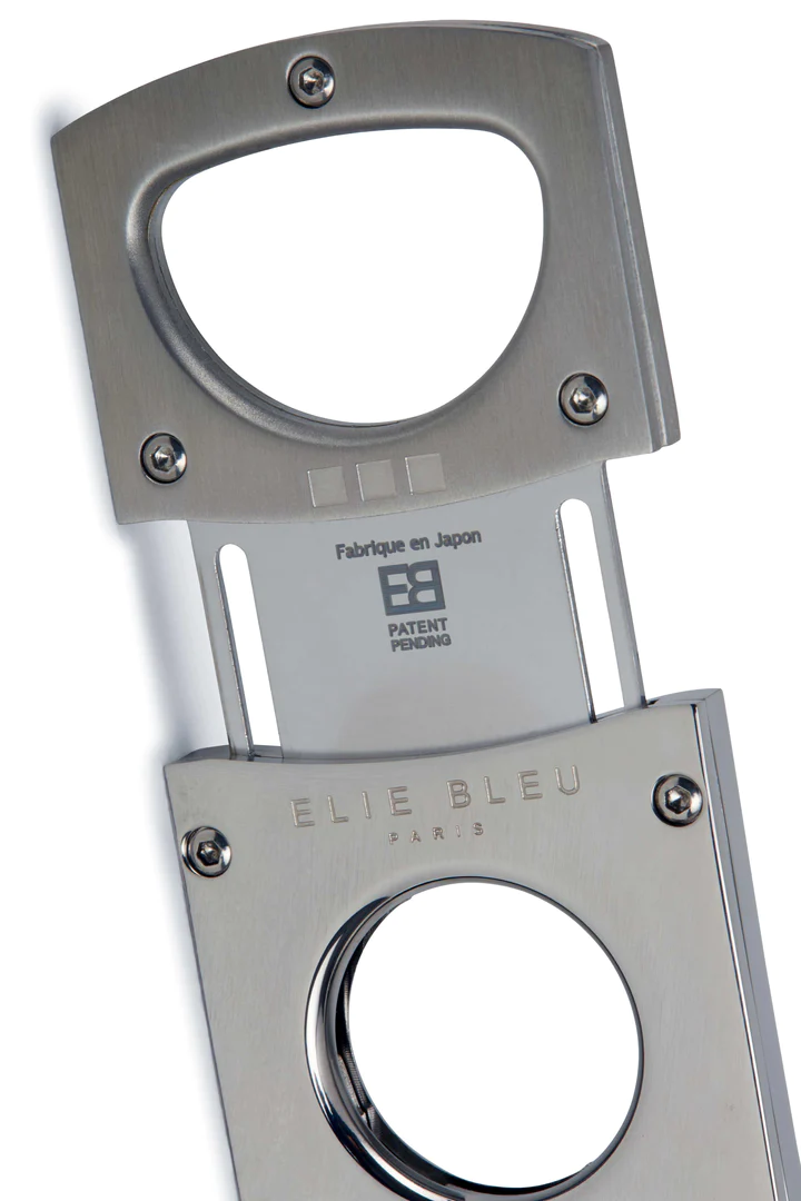Elie Bleu Double Blade Cigar Cutter - Satin Stainless Steel