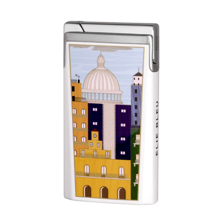 Elie Bleu J15 Casa Cubana Jet Flame Lighter - White