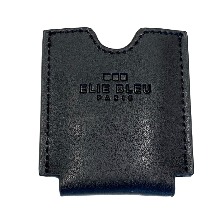Elie Bleu Square Leather Cigar Cutter Case - Black