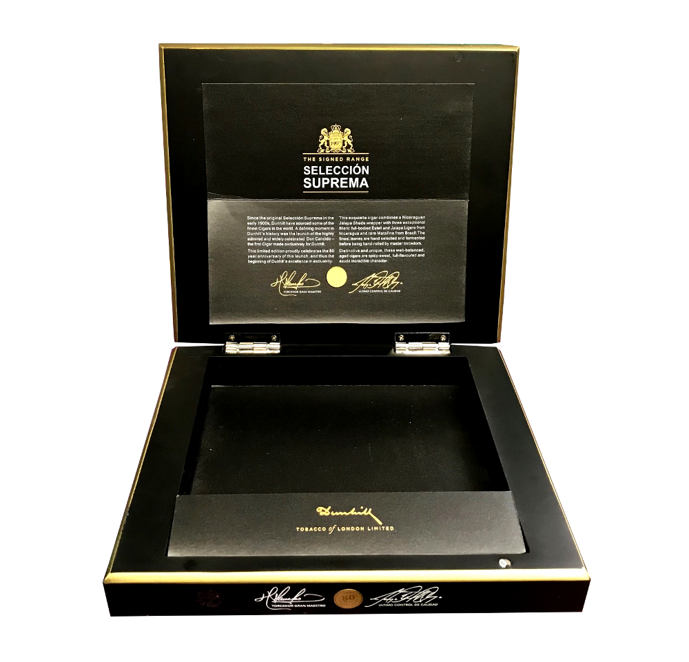 Empty Dunhill Signed Range Seleccion Suprema Toro Box