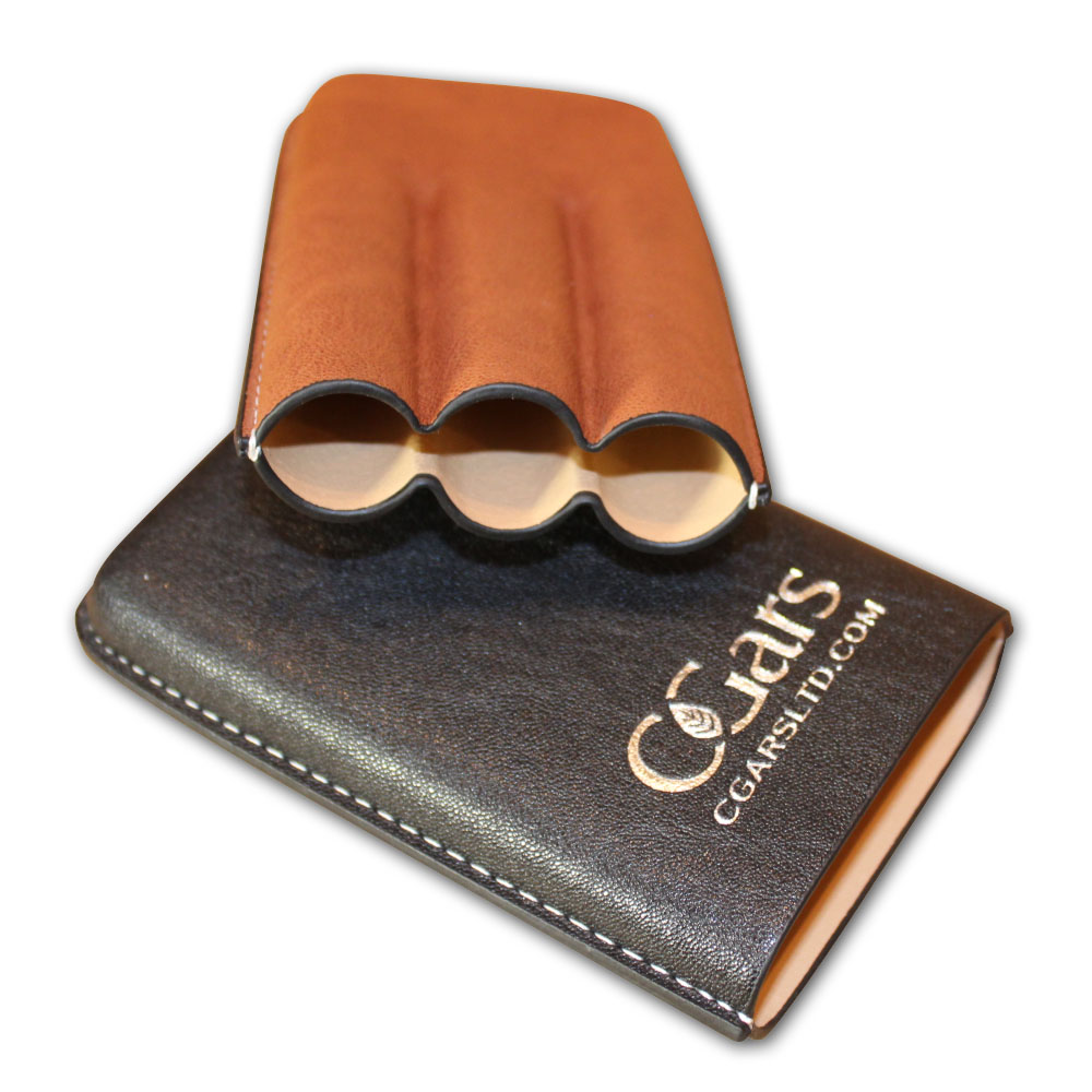 C.Gars Two Tone Leather Cigar Case with H. Upmann Majestic Sampler