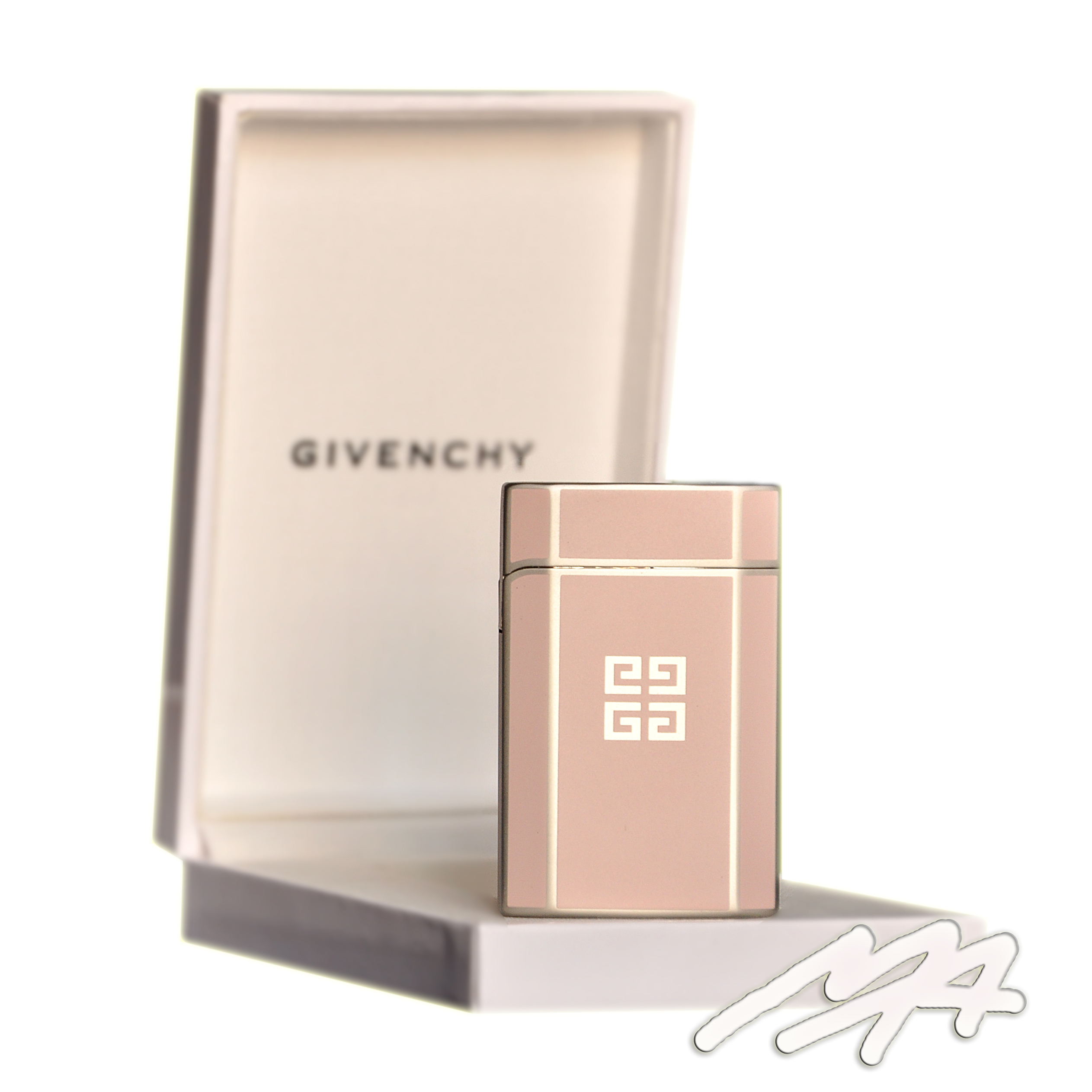 Givenchy Silver Print Pink Lacquer Lighter