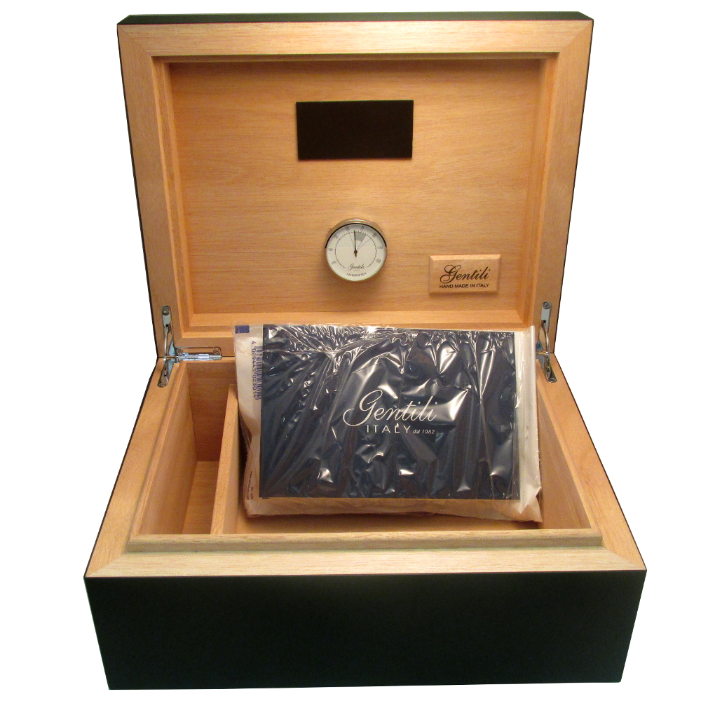 Gentili Embossed Cigar Humidor Matt Green - 50 cap