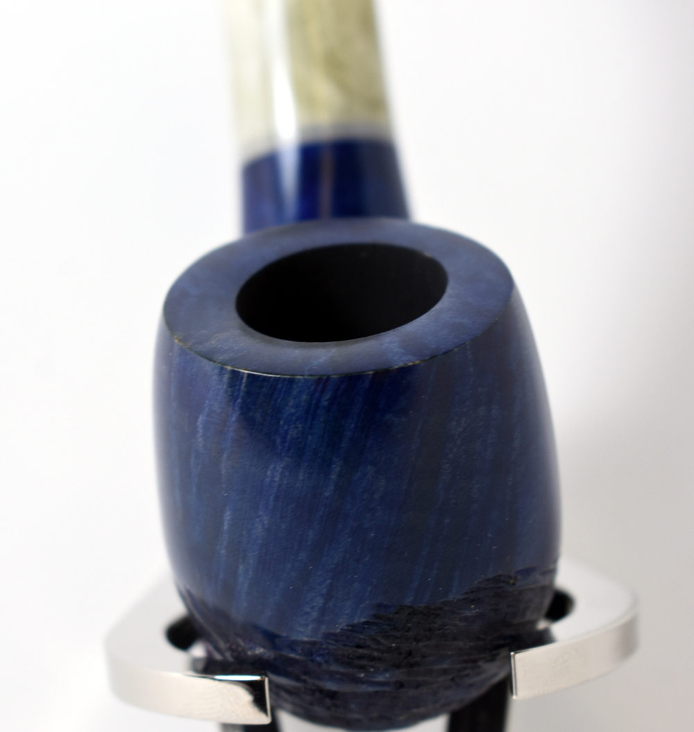 Hanseatic Blue Smooth Fishtail 9mm Filter Pipe (HP018)