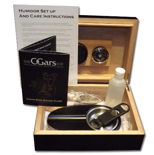 Ebony Humidor Starter Pack - 20 Cigar Capacity