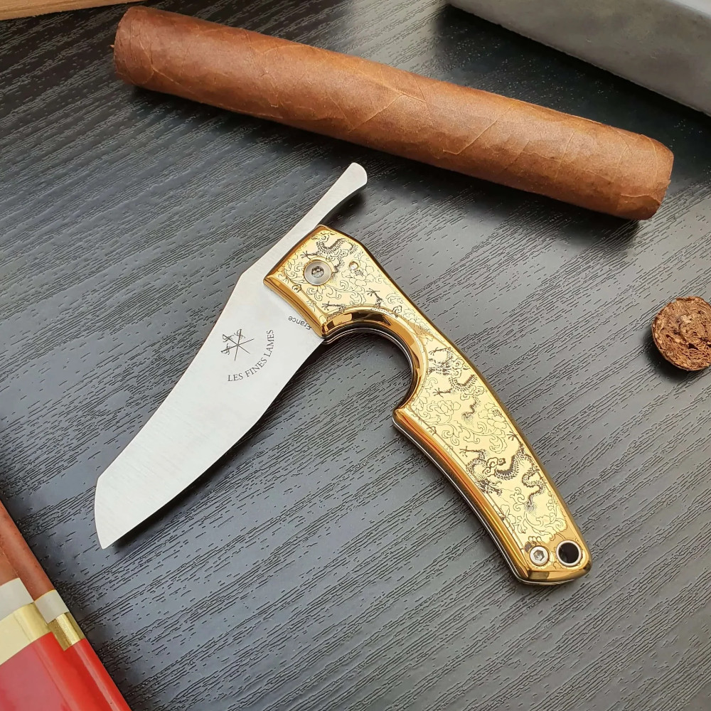 Les Fines Lames Le Petit - The Cigar Pocket Knife - 18K Gold Dragon