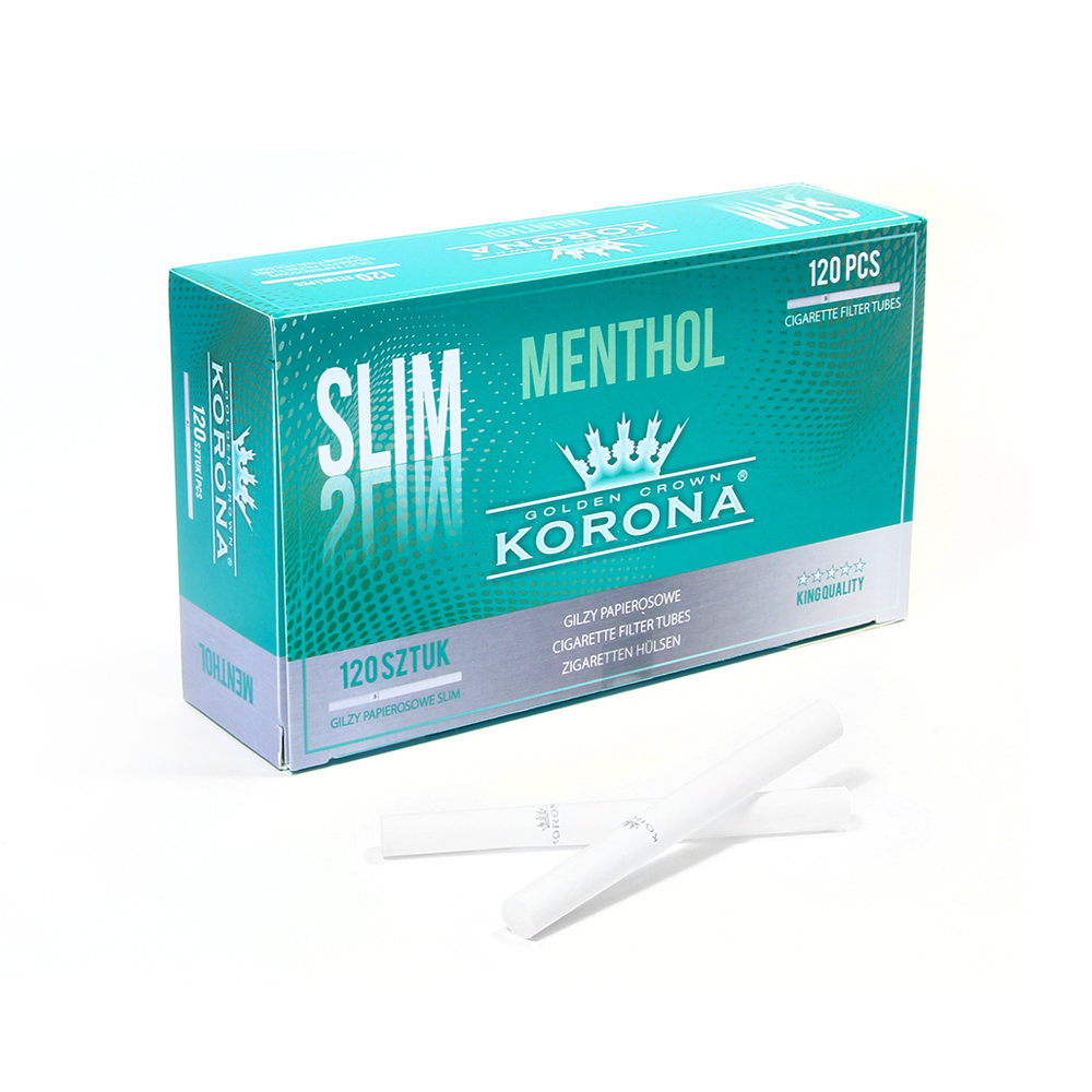 Korona Slim Menthol Tubes - Pack of 120 Tubes