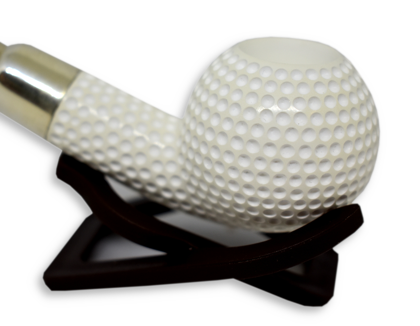 Meerschaum Golf Ball Textured Sterling Silver Pipe (MEER20)
