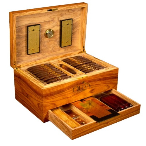 Oliva XXI Selection Humidor - 95 Cigars & Elie Bleu Accessories