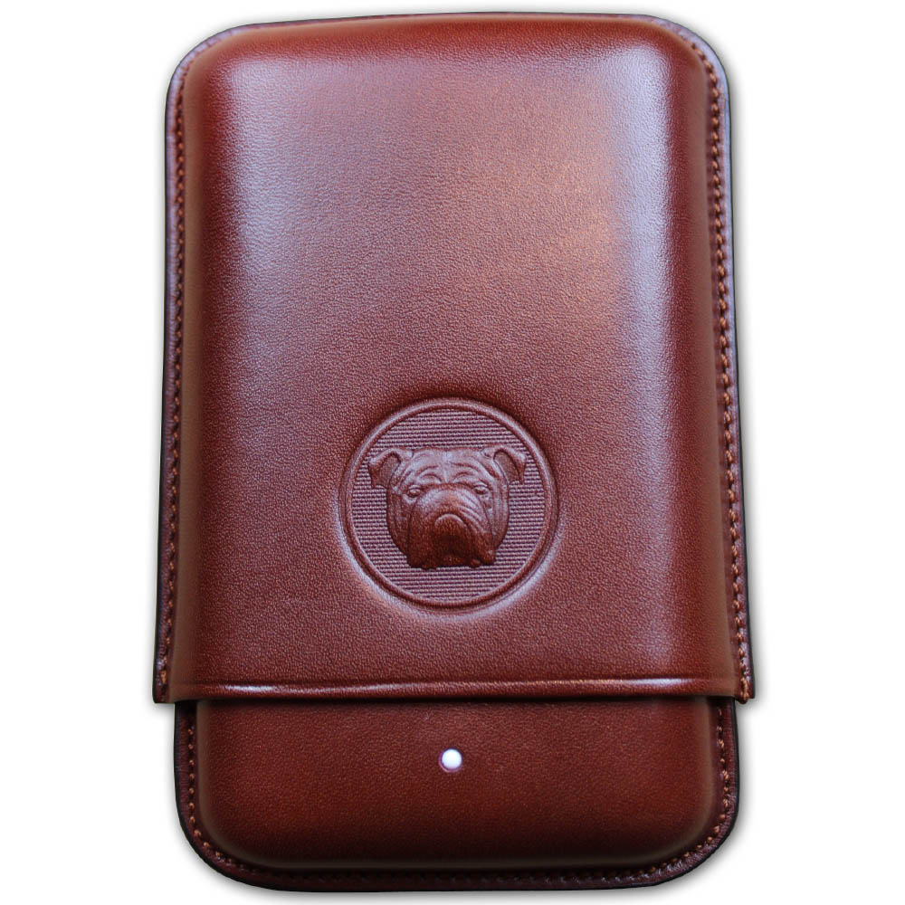 Dunhill Bulldog Cigar Case Robusto - Brown - Fits 3 Cigars