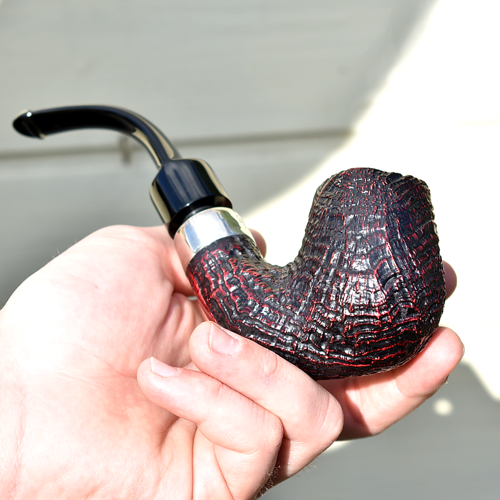 Peterson Large House Rustic Bent P Lip 9mm Pipe (PE1740)