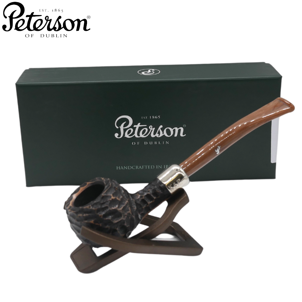 Peterson Derry Rustic 406 Nickel Mounted 9mm Fishtail Pipe (PE2664)