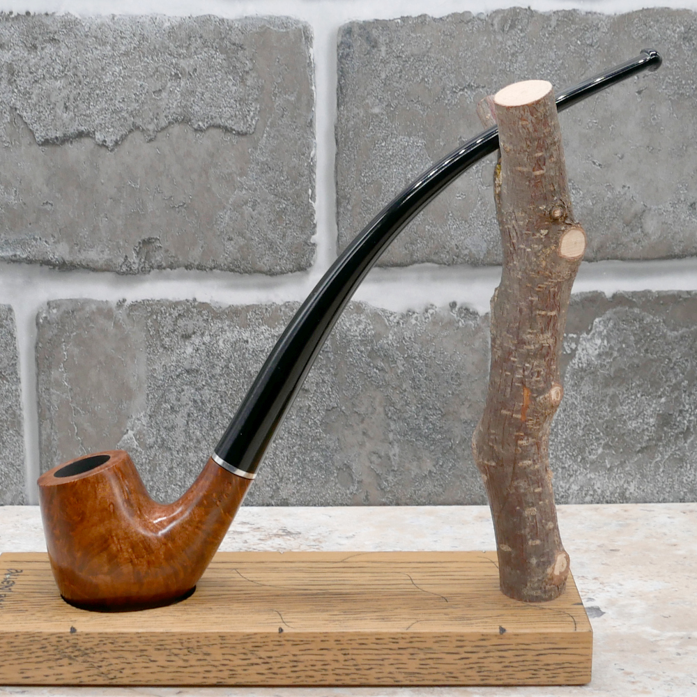 Angelo Light Brown Polished Briar Churchwarden 9mm Filter Pipe (ANG02)