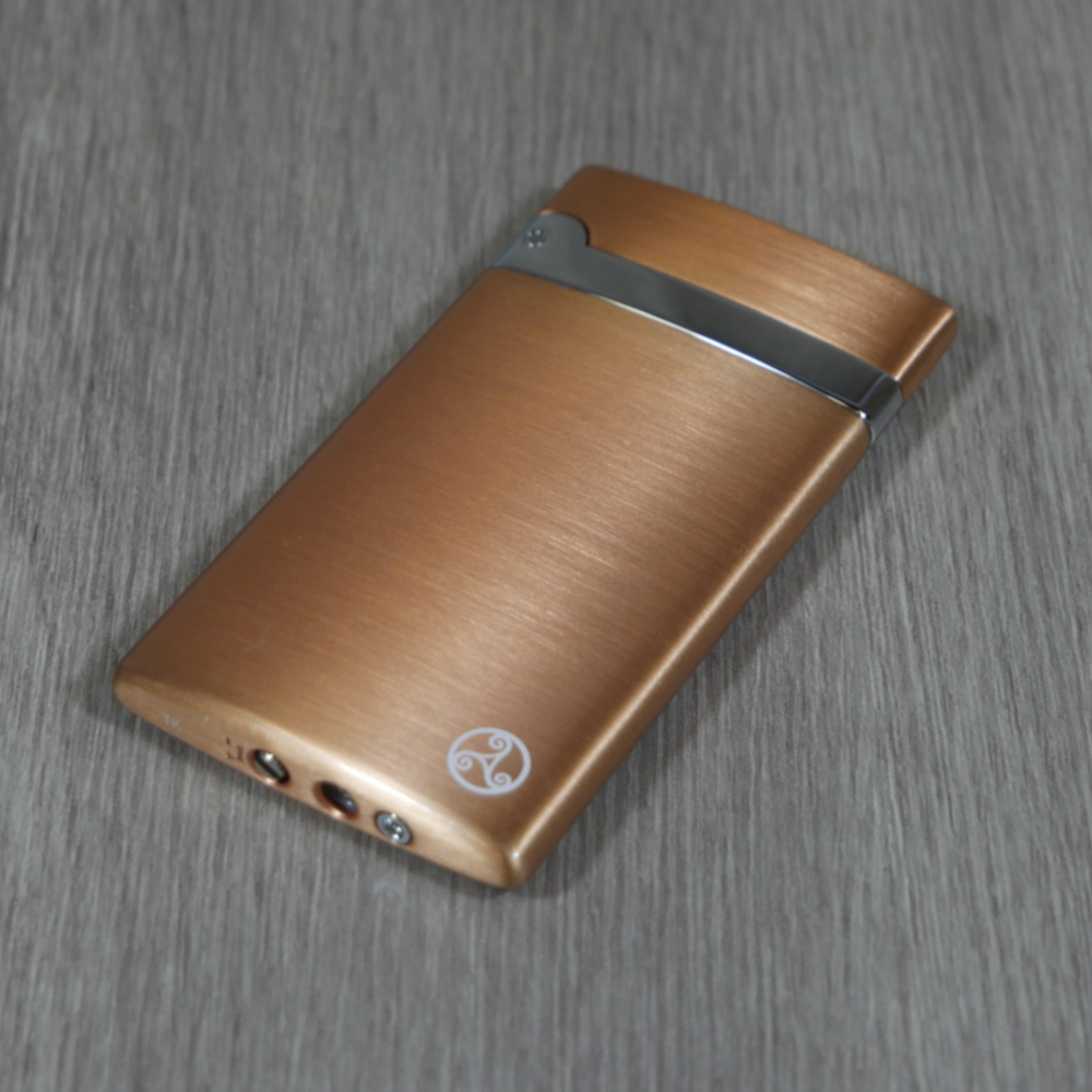 Rattrays Alfie Flat Jet Flame Lighter - Rose Gold Satin