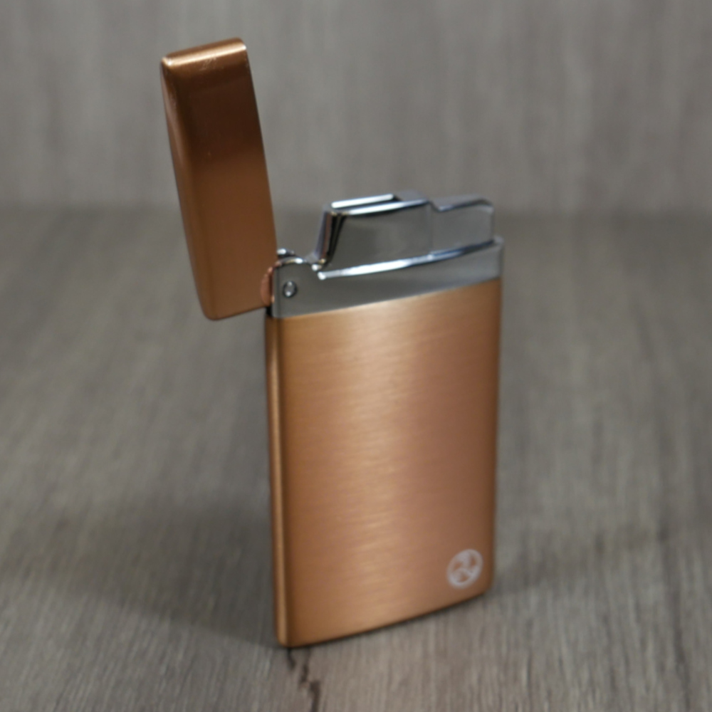 Rattrays Alfie Flat Jet Flame Lighter - Rose Gold Satin
