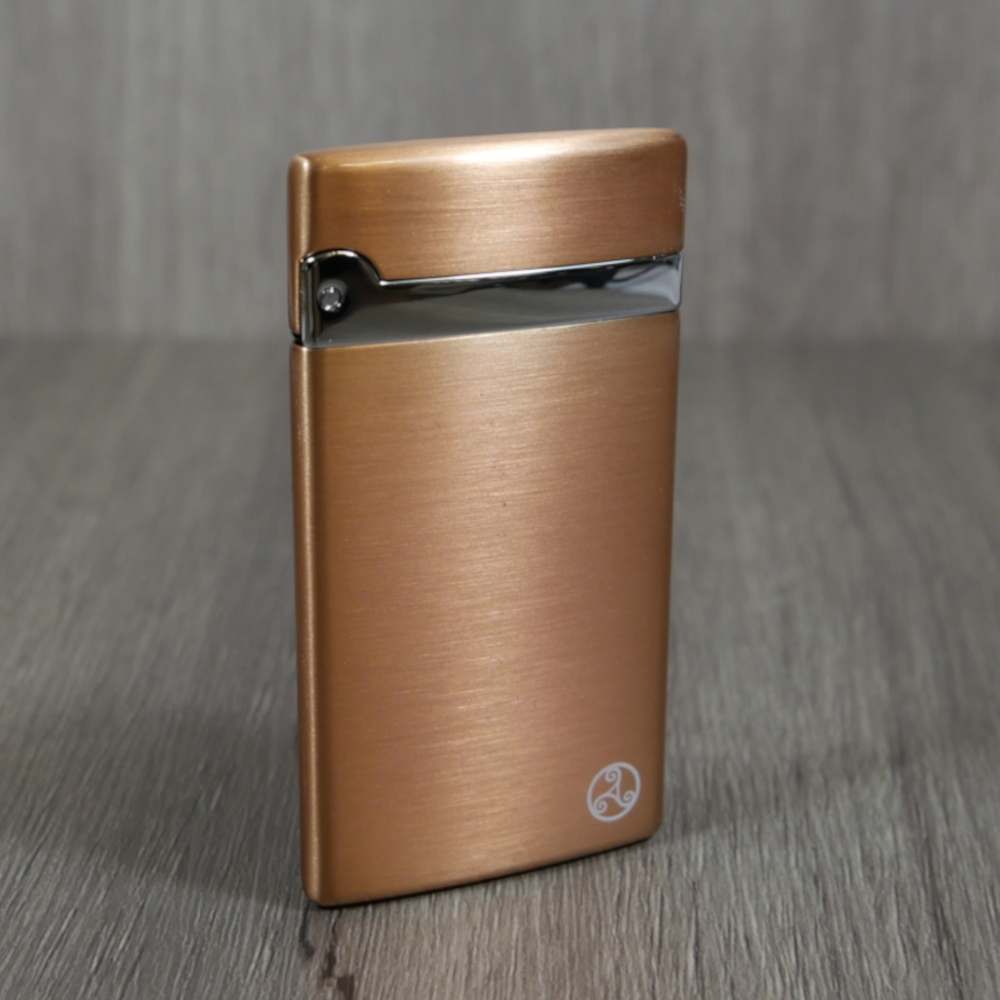 Rattrays Alfie Flat Jet Flame Lighter - Rose Gold Satin