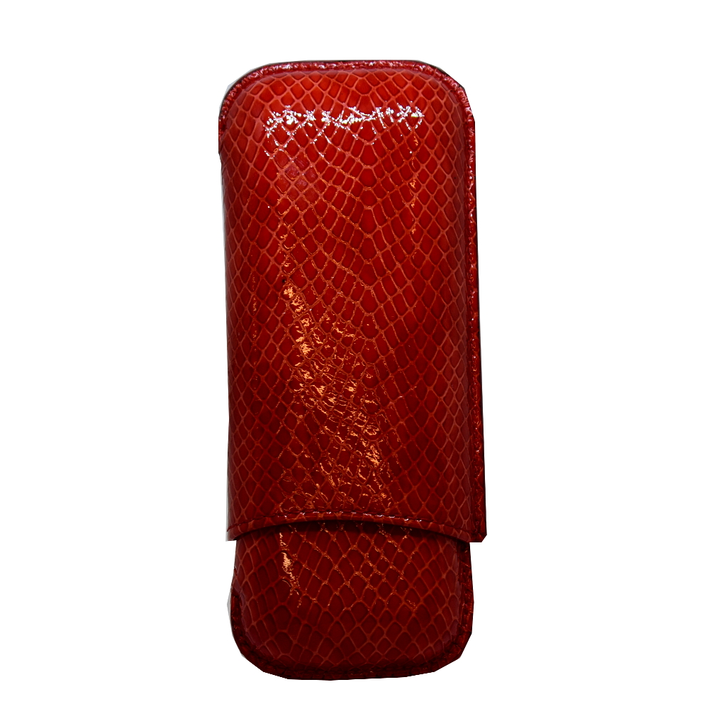 Recife Red Textured Cigar Case - 2 Cigar Capacity