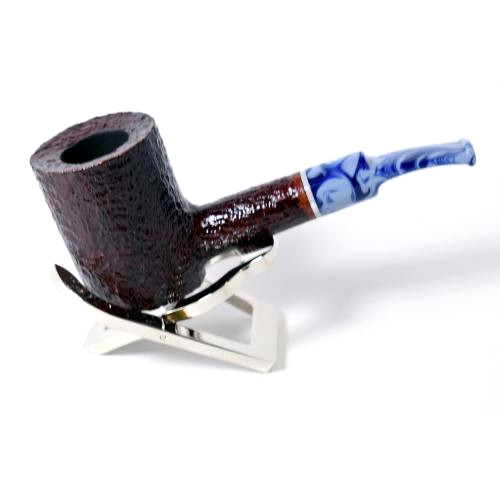 Savinelli Oceano Dark Rustic Poker Semi Bent 311 6mm Pipe