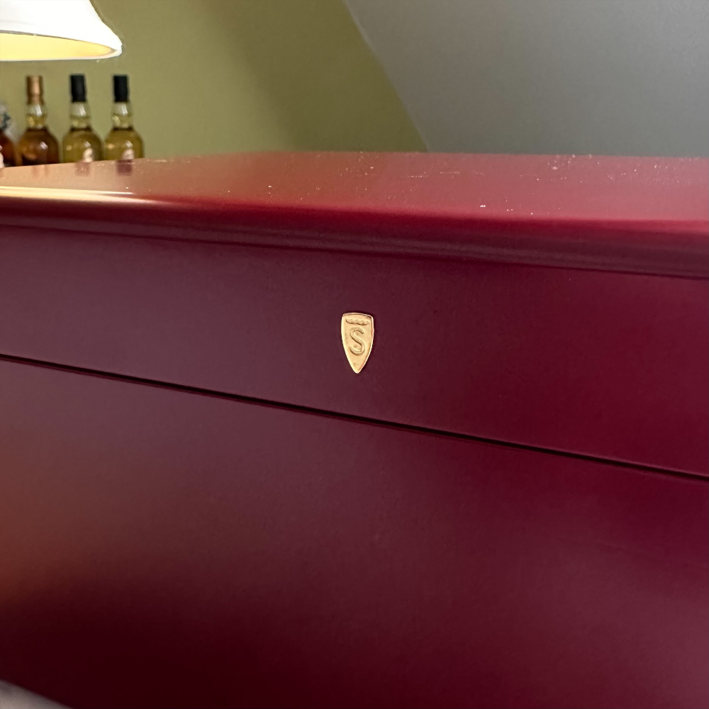 Savinelli Burgundy Laquered Humidor - 30 Cigar Capacity