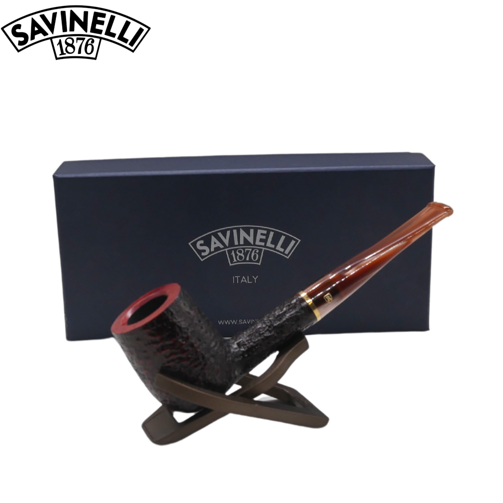 Savinelli Roma Lucite 104 Rustic Straight 6mm Pipe (SAV1813)