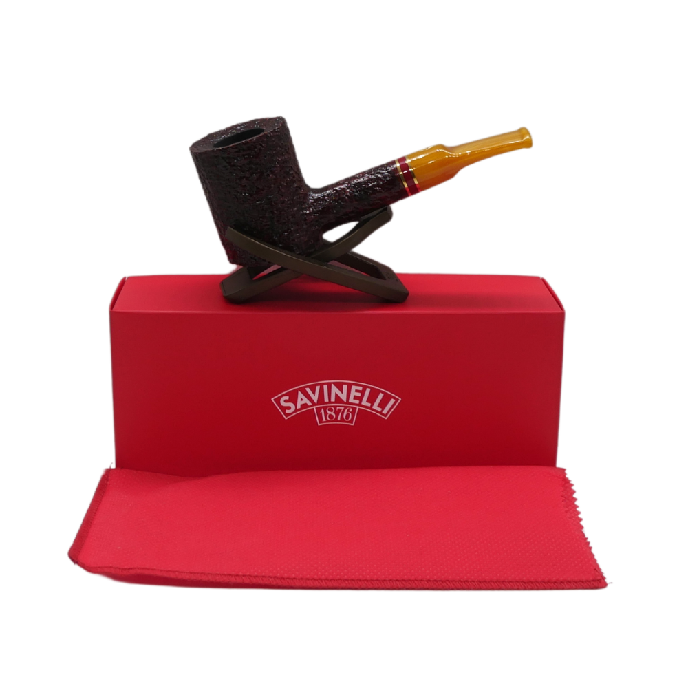 Savinelli St Nicholas 2024 311 Rustic 6mm Filter Fishtail Pipe (SAV1833)