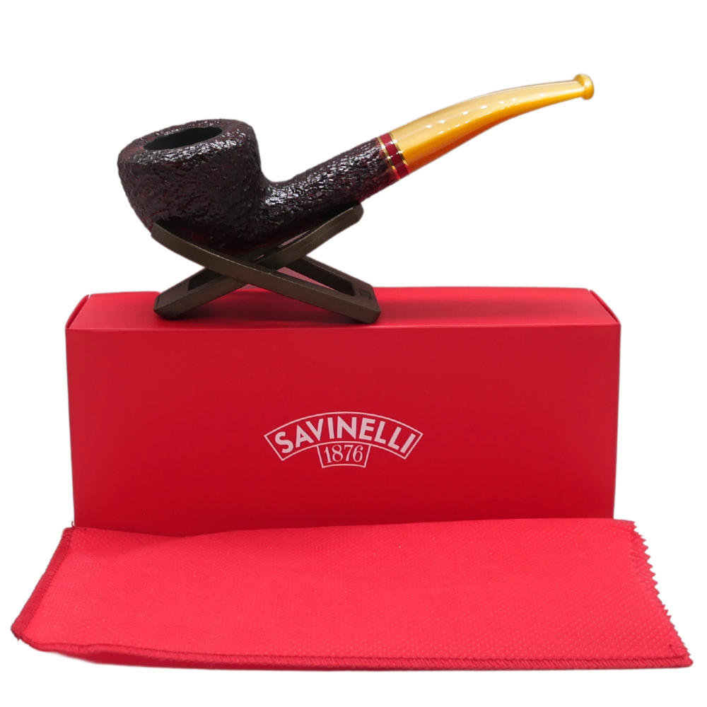 Savinelli St Nicholas 2024 316 Rustic 6mm Filter Fishtail Pipe (SAV1838)