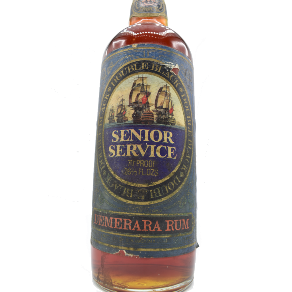 Senior Service Double Black Demerara Rum Bottled 1970s - 40% 75.7cl