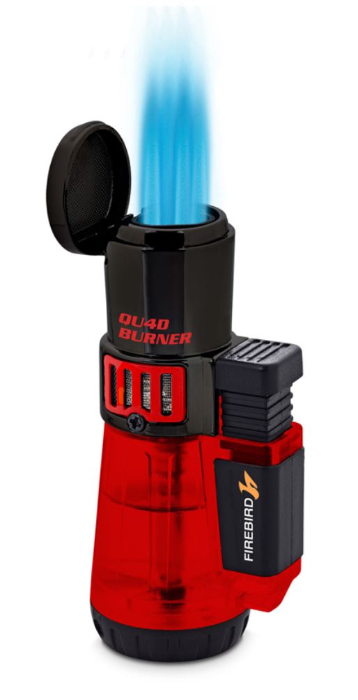 Firebird Qu4d Burner Jet Flame Lighter - Red