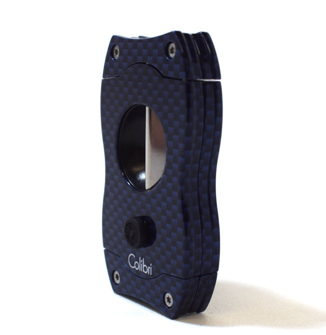 Colibri V Cut Carbon Fiber Cigar Cutter - Blue