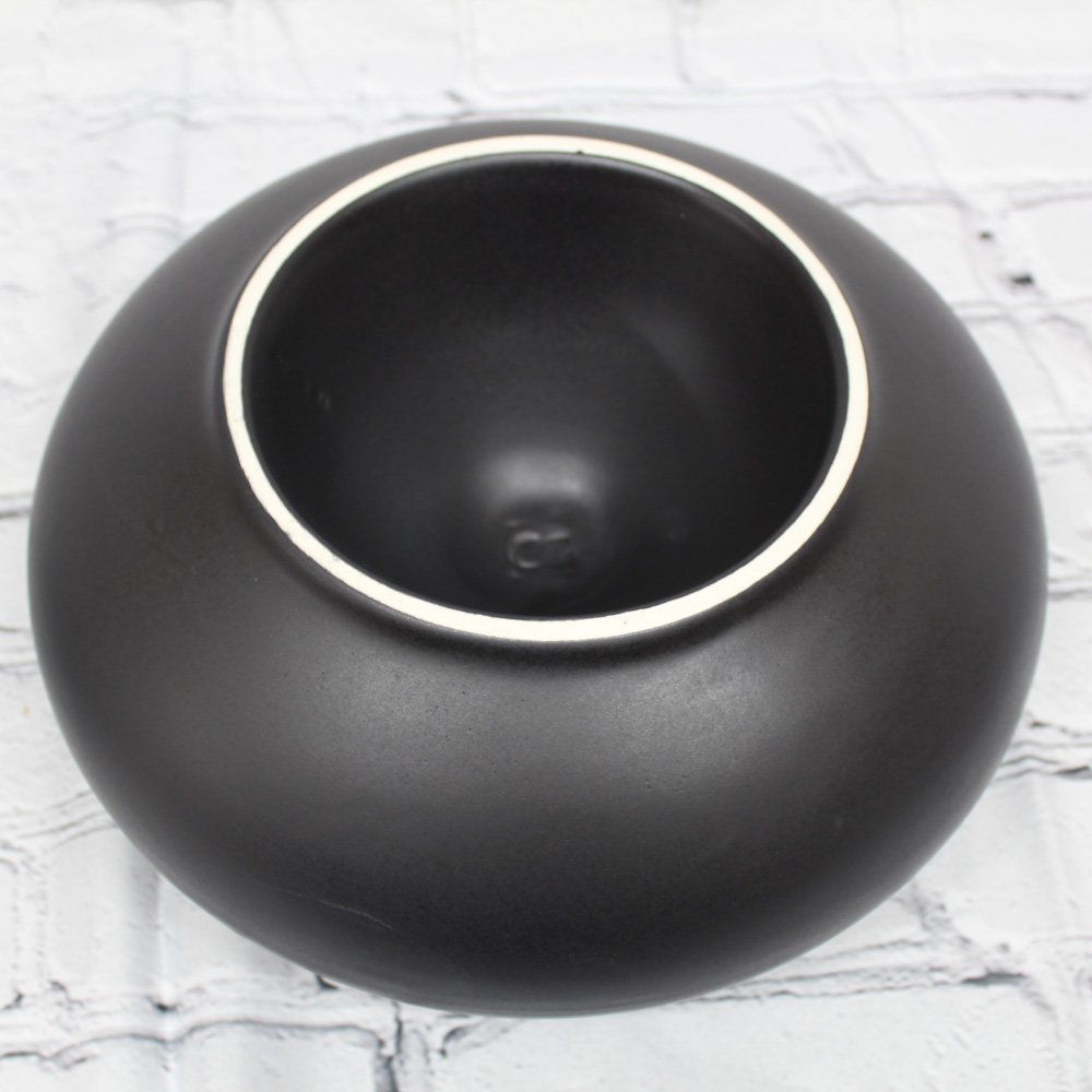 Large Ceramic Cigar Ashtray - Handmade By Val Pottery - Black