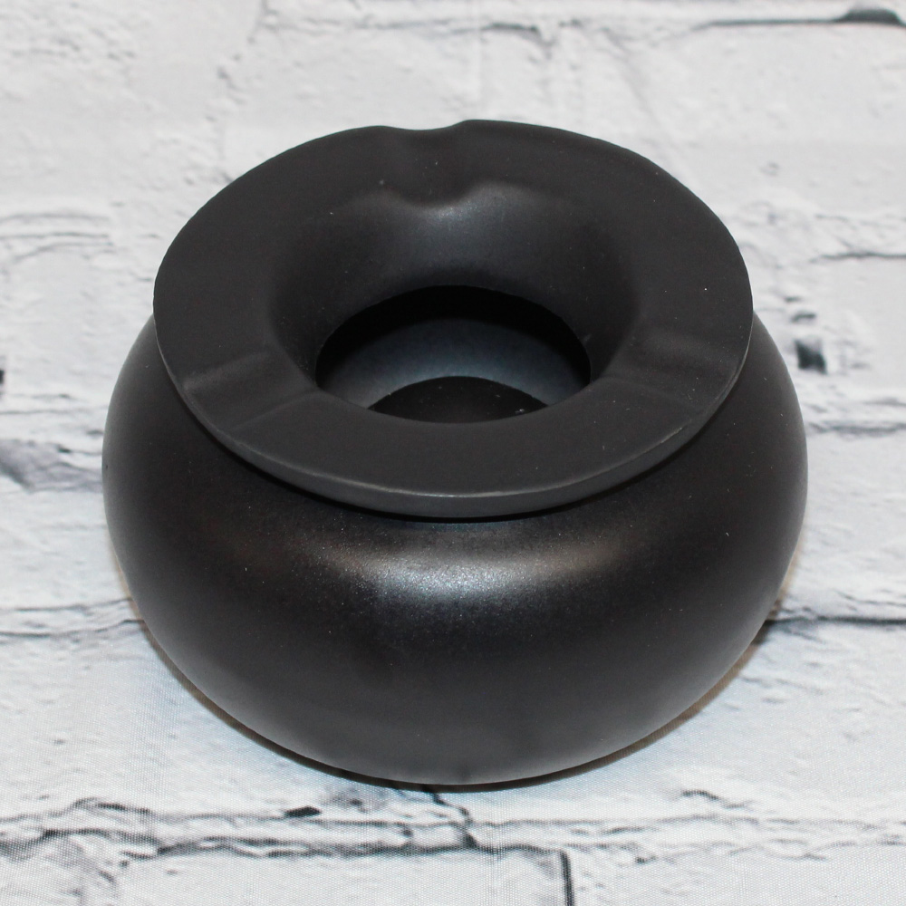 Small Ceramic Cigar Ashtray - Handmade By Val Pottery - Black