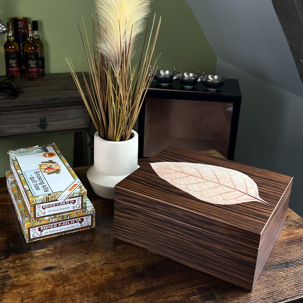 Adorini Verona Deluxe Cigar Humidor - Brown - Medium - 75 Cigar ...