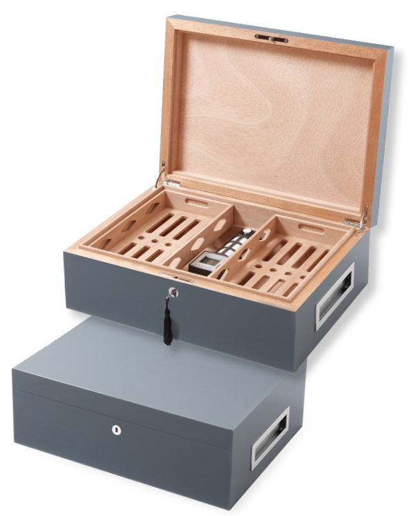 Villa Spa Cigar Humidor – up to 200 cigars capacity – Light Grey