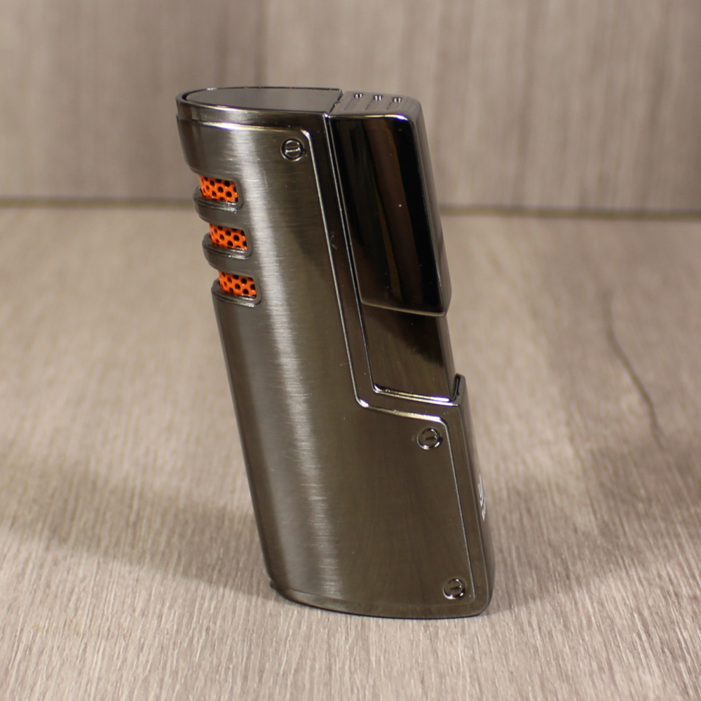 Winjet Fortuna Triple Jet Lighter & Punch Cut - Gunmetal / Orange