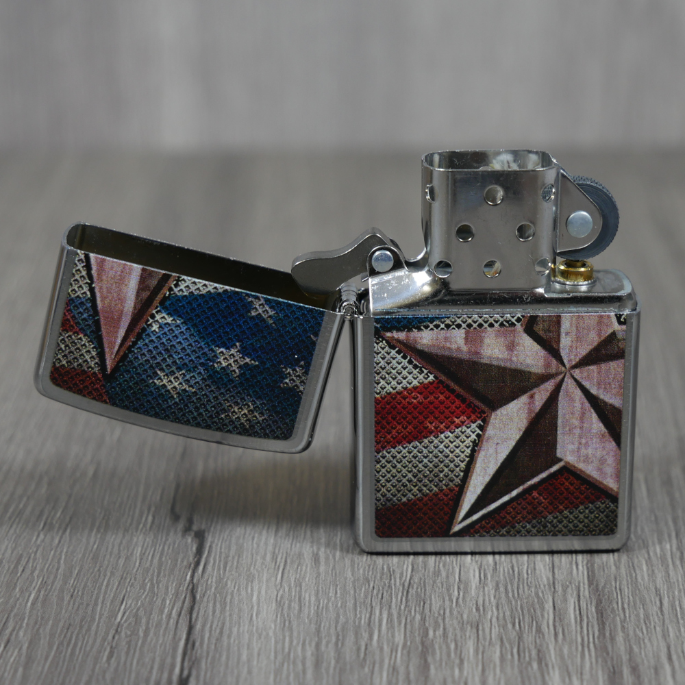 Zippo - Retro Star Brushed Chrome - Windproof Lighter
