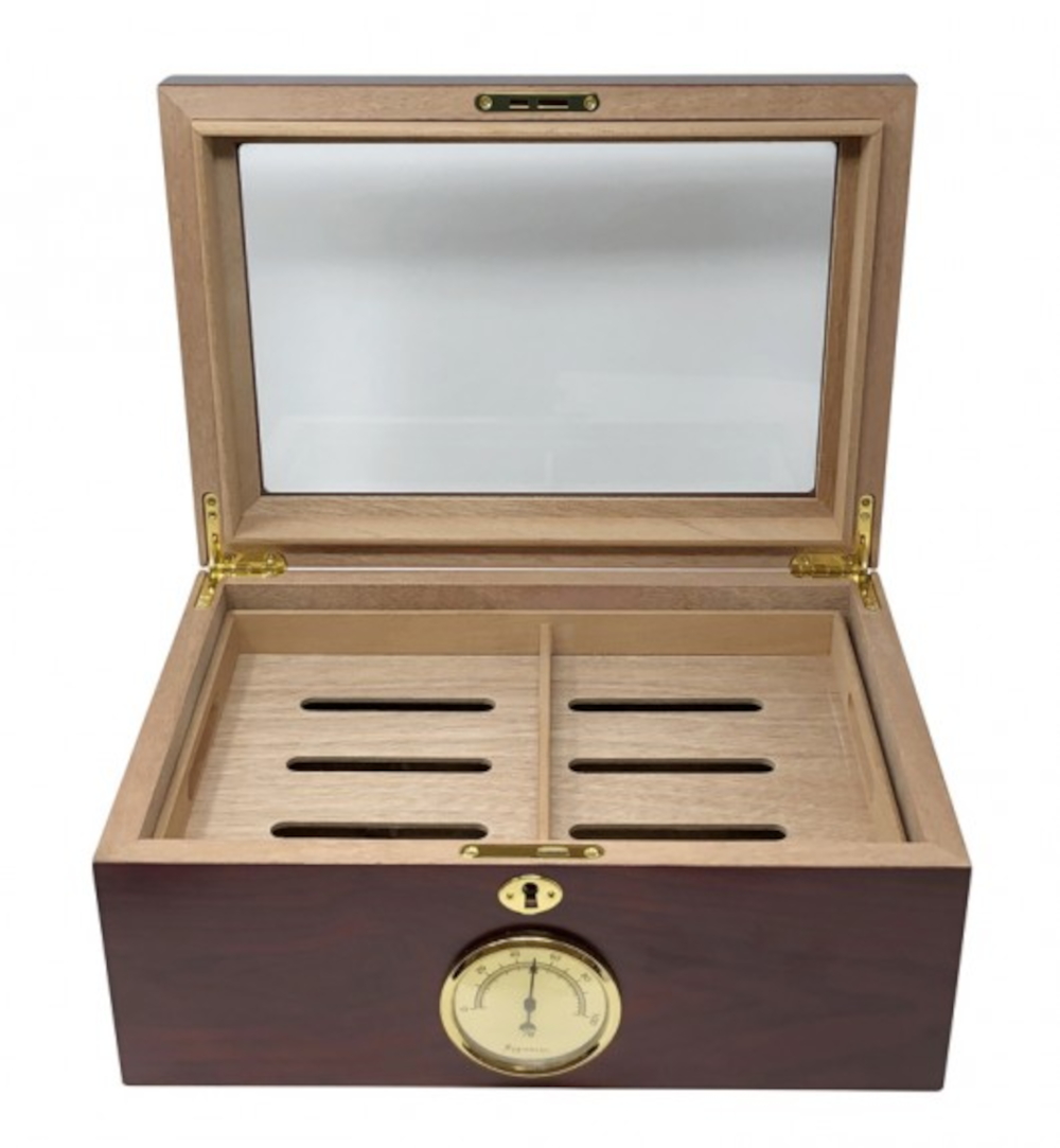 Prestige Berkeley Glasstop Humidor - 100 Cigar Capacity