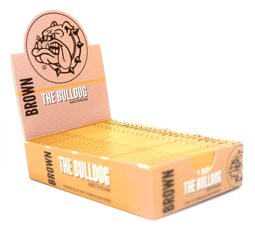 The Bulldog Brown 1 & 1/4 Unbleached Rolling Papers 25 Packs