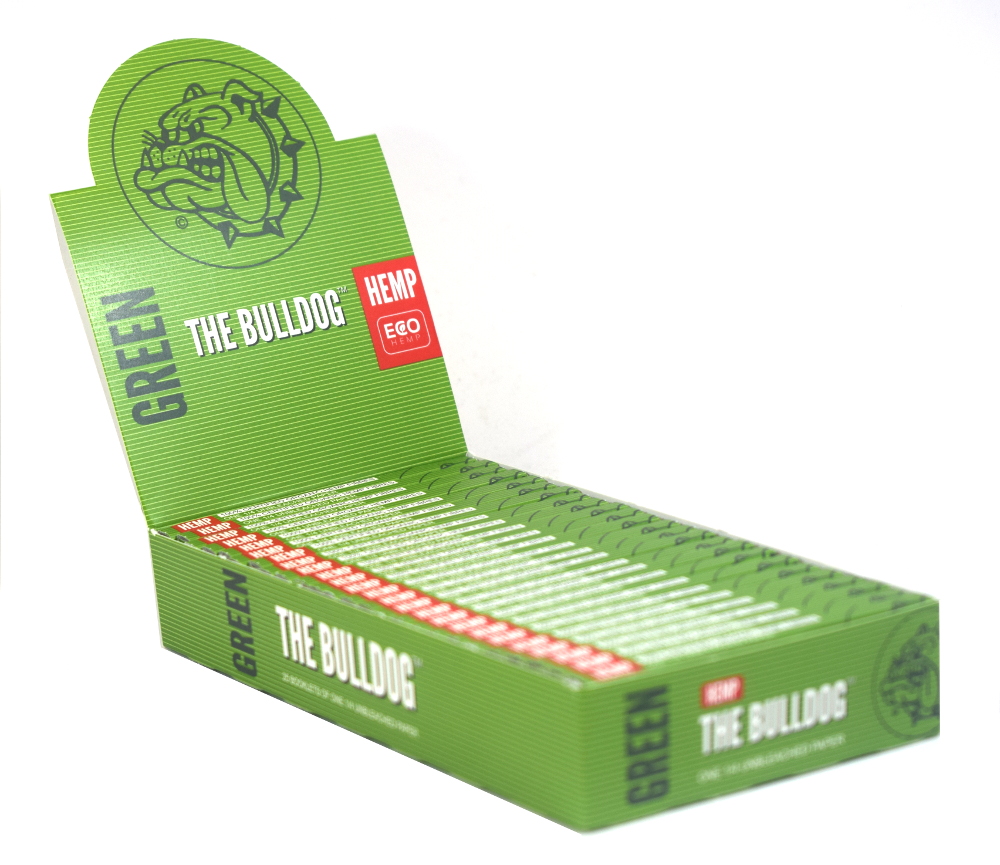 The Bulldog Green Hemp 1 & 1/4 Slim Rolling Papers 25 Packs