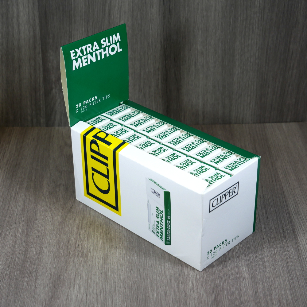 Clipper Menthol Extra Slim Filter Tips 20 Packs (120 Tips)