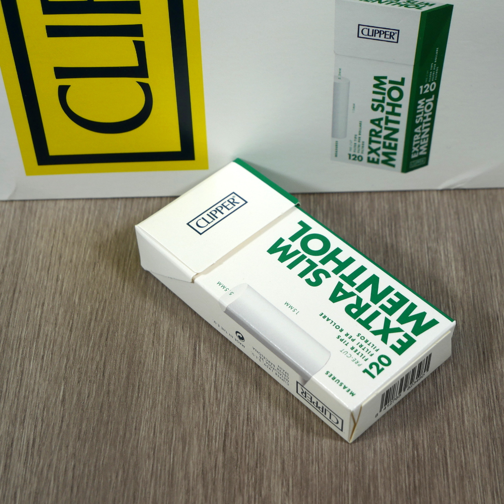 Clipper Menthol Extra Slim Filter Tips 20 Packs (120 Tips)