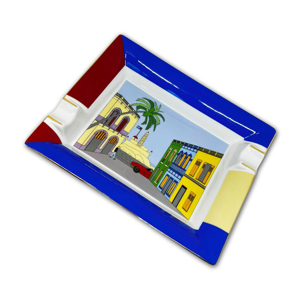 Elie Bleu Porcelain Cigar Ashtray - Casa Cubana