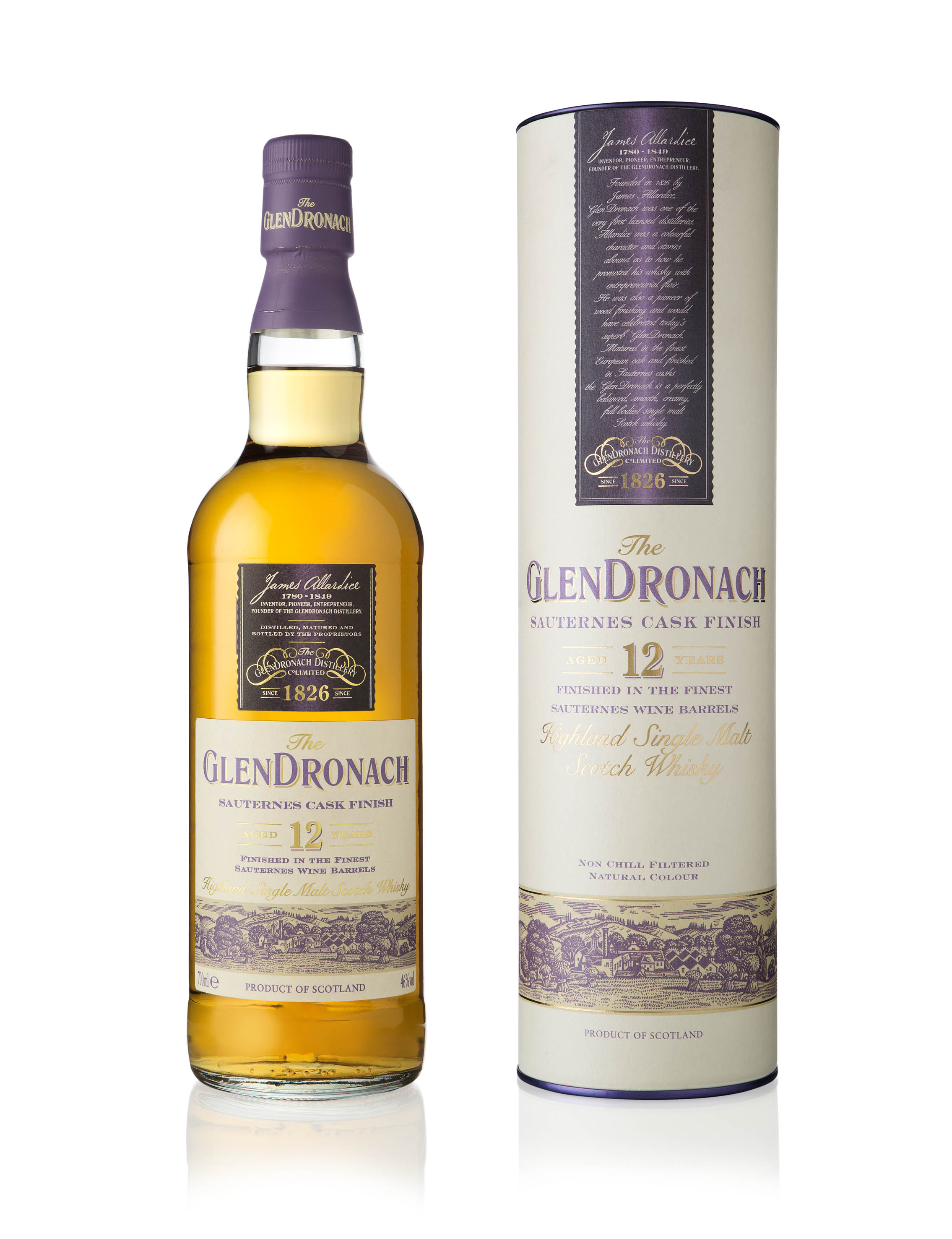 Glendronach 12 Year Old Sauternes Cask Finish Single Malt Scotch Whisky ...